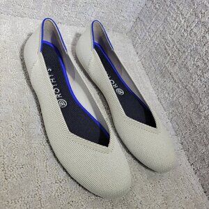 Rothy's | Shoes | Rothys The Flat Beige Flax Birdseye Round Toe Slip On ...